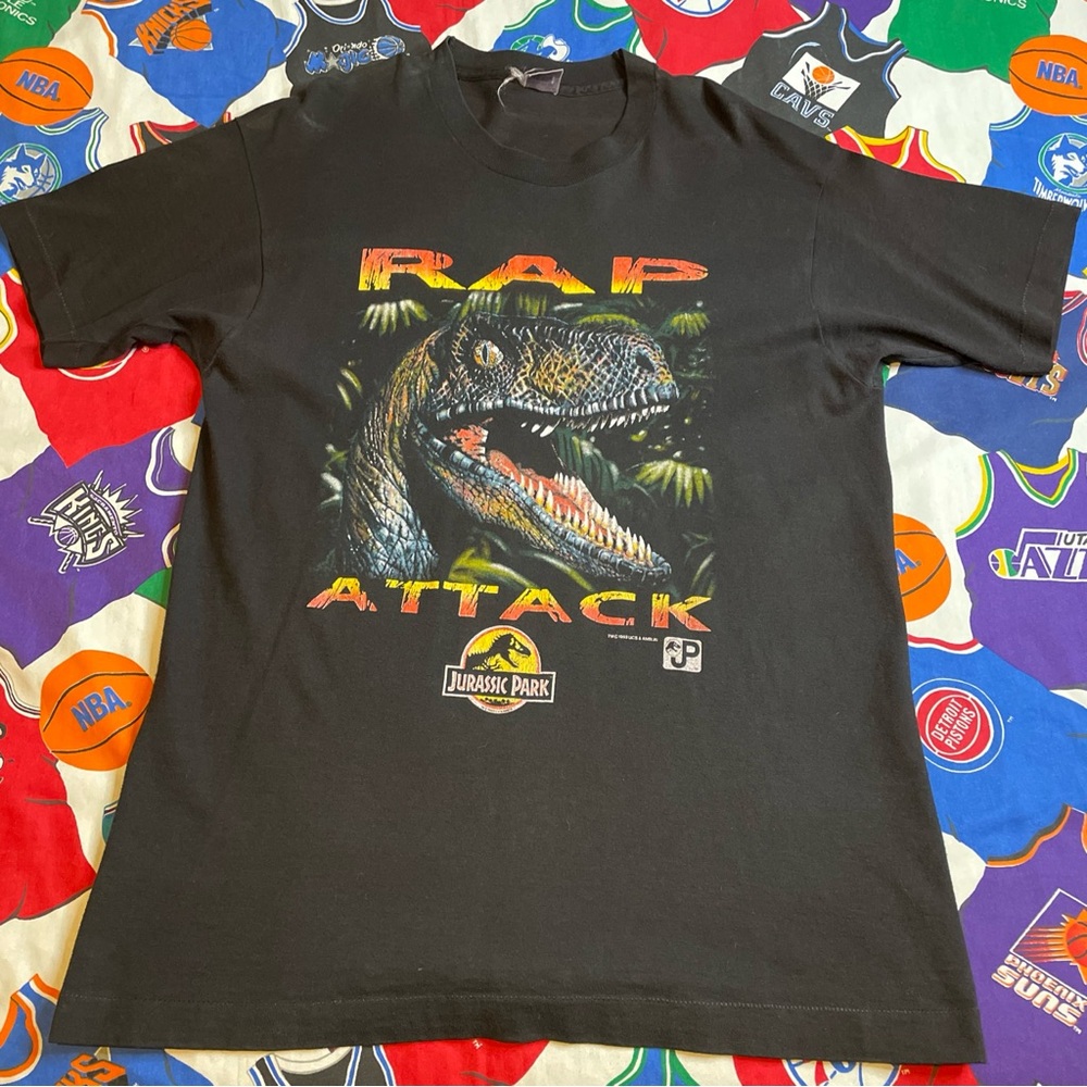 Vintage Jurassic Park Raptor Rap Attack Single Stitch… - Gem